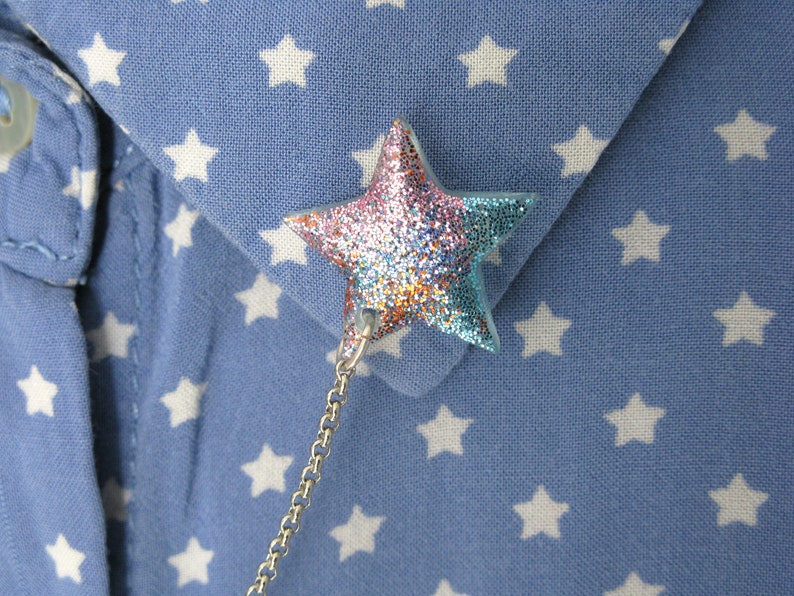 Star Collar Clips Sparkle Star Jewelry Glitter Brooches - Etsy UK