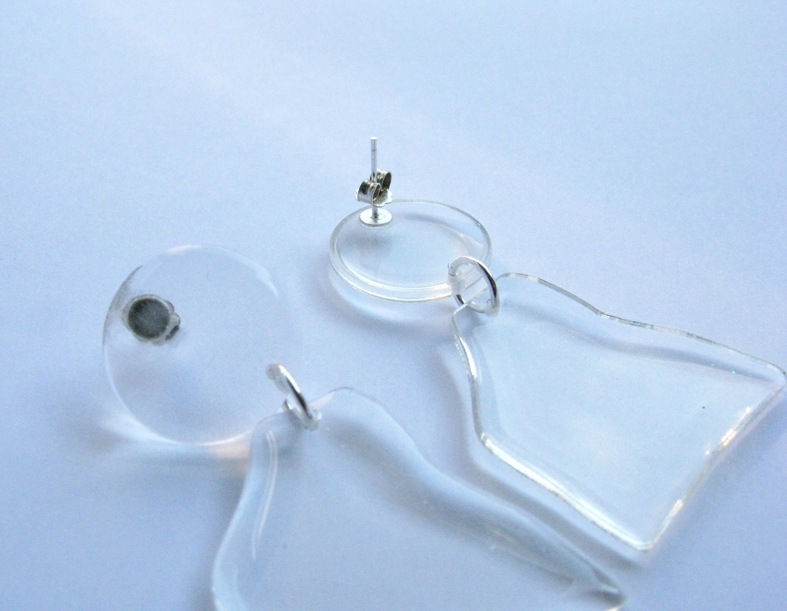 Transparent Statement Earrings Clear Acrylic Post Dangle - Etsy