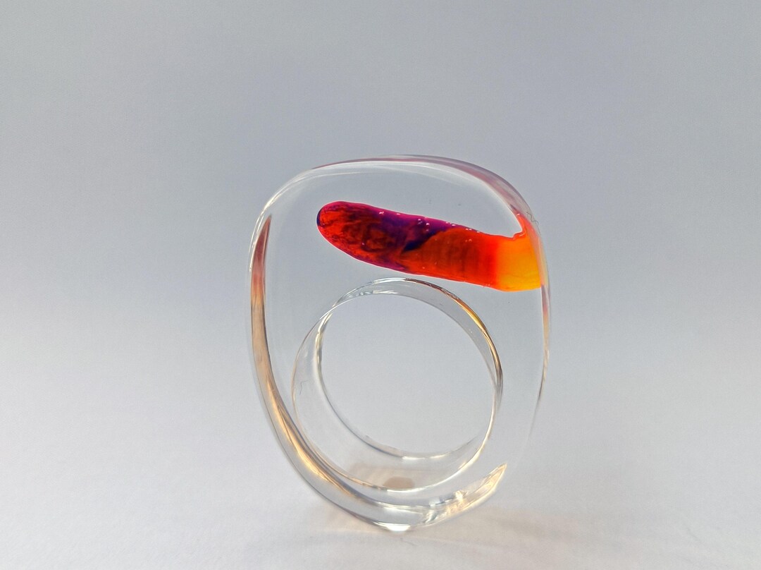 Chunky Lucite Statement Ring: Handmade Acrylic Resin Plexiglass Ring - Etsy