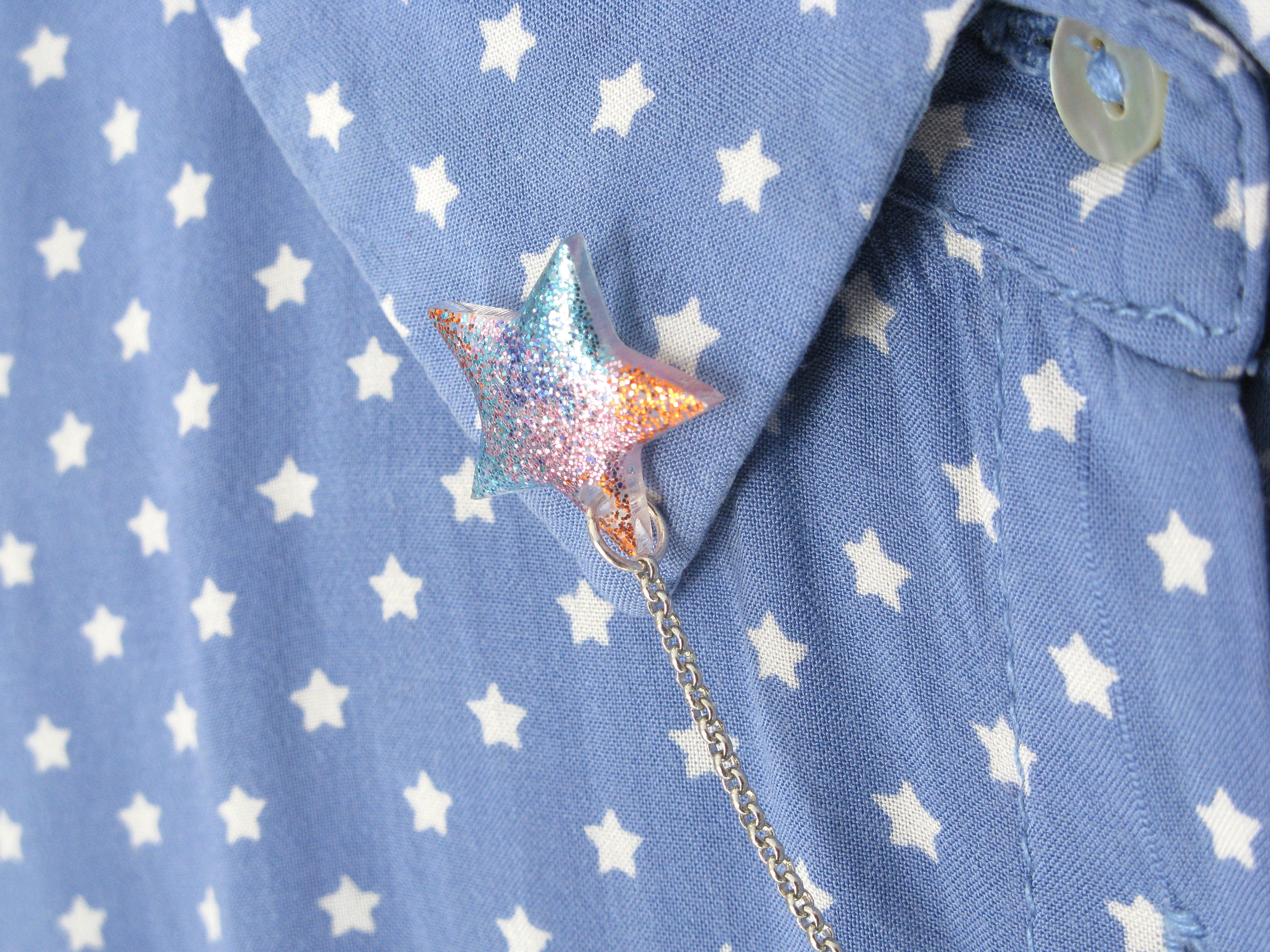 Star Collar Clips Sparkle Star Jewelry Glitter Brooches - Etsy UK