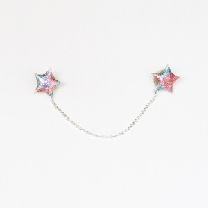 Star Collar Clips, Sparkle Star Jewelry, Glitter Brooches, Cardigan ...