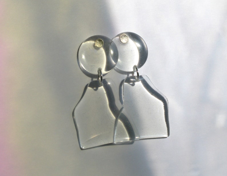 Transparent Statement Earrings Clear Acrylic Post Dangle - Etsy