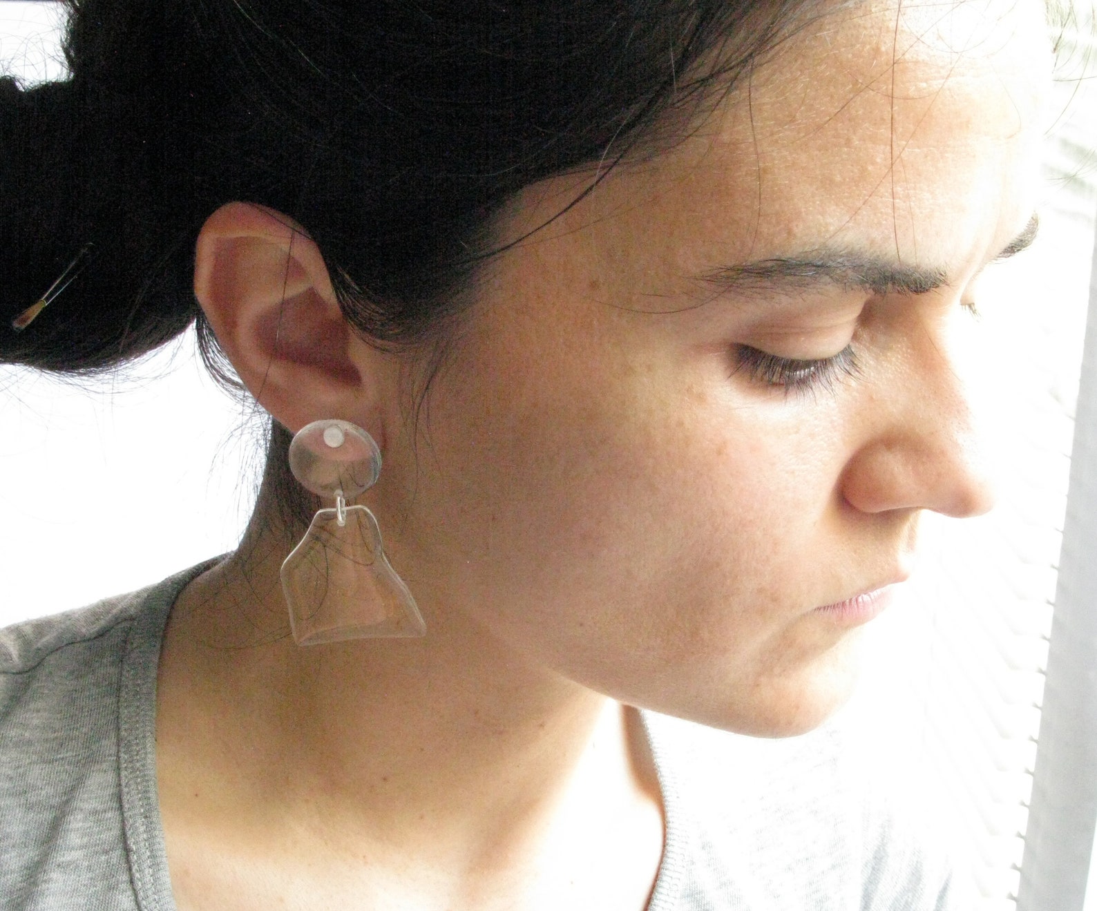Transparent Statement Earrings Clear Acrylic Post Dangle - Etsy