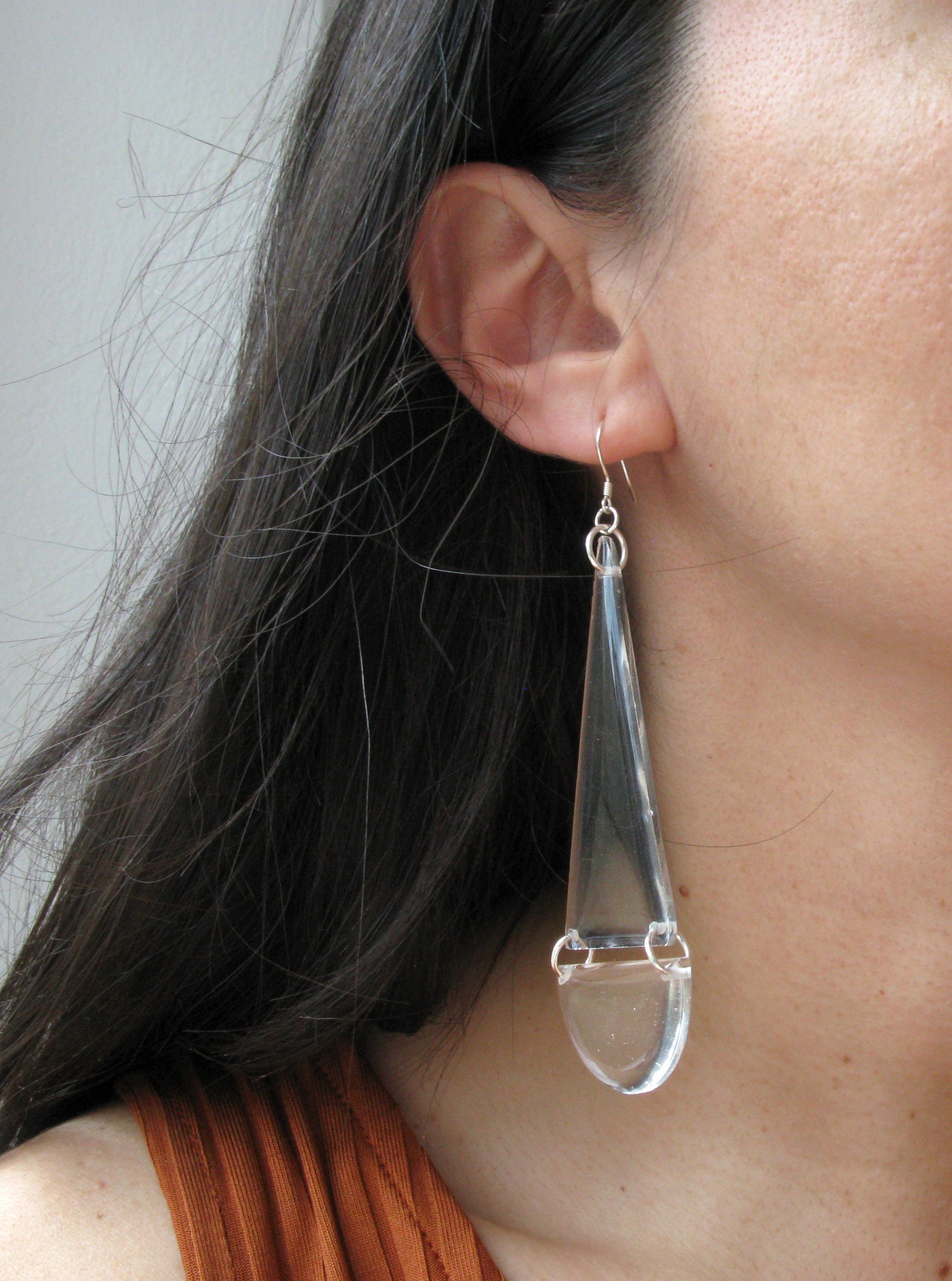 Long Clear Acrylic Earrings Transparent Lucite Earrings Drop - Etsy