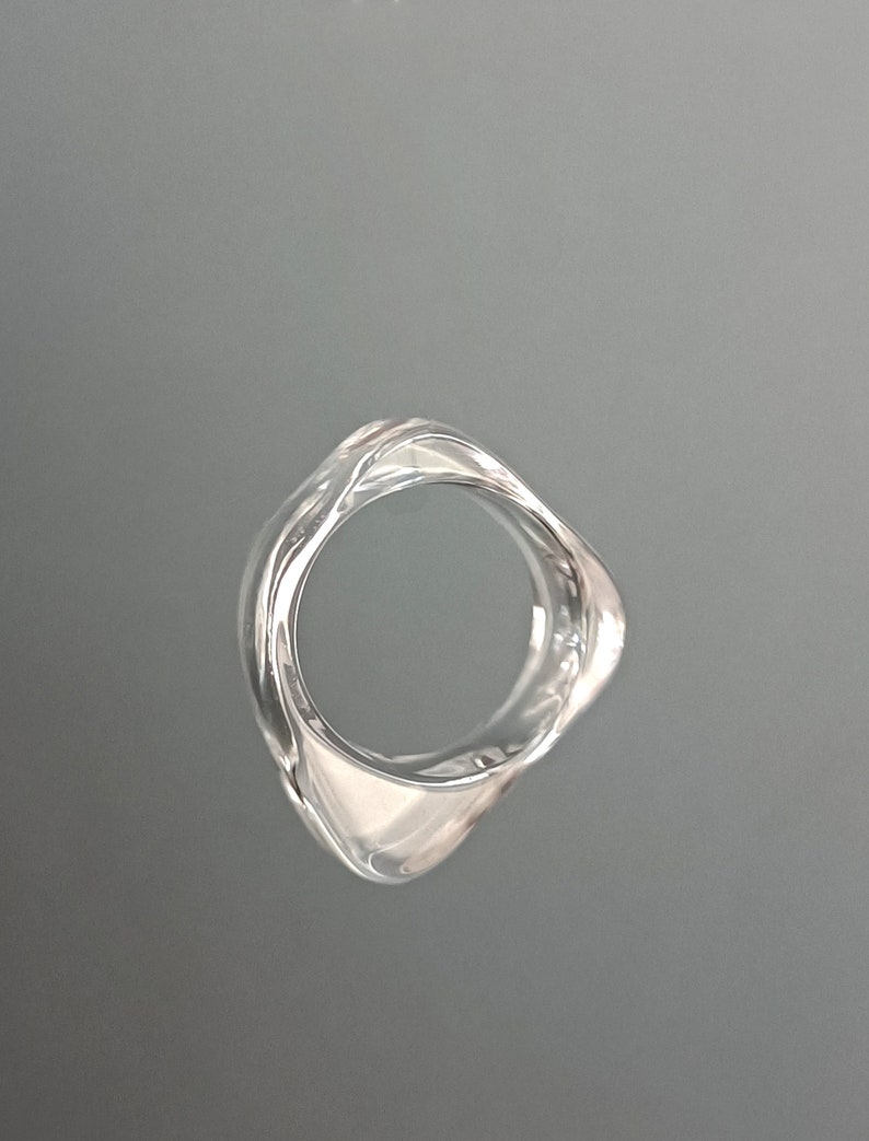 Clear Acrylic Heart Ring: Chunky Plexiglass Statement Ring - Etsy