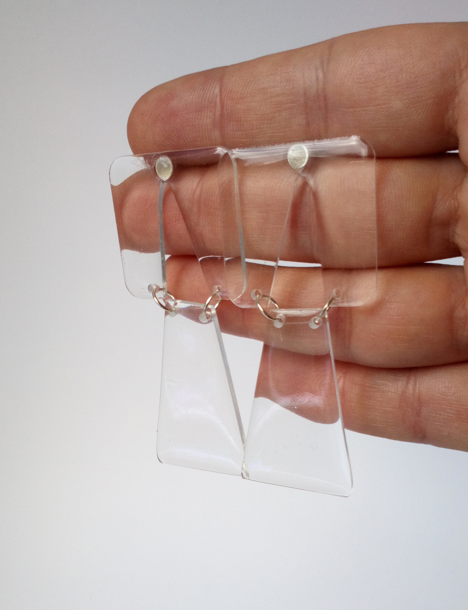 Clear Acrylic Geometric Earrings Transparent Post Dangle - Etsy