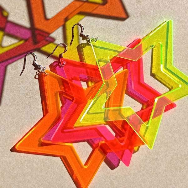 Neon Earrings - Etsy