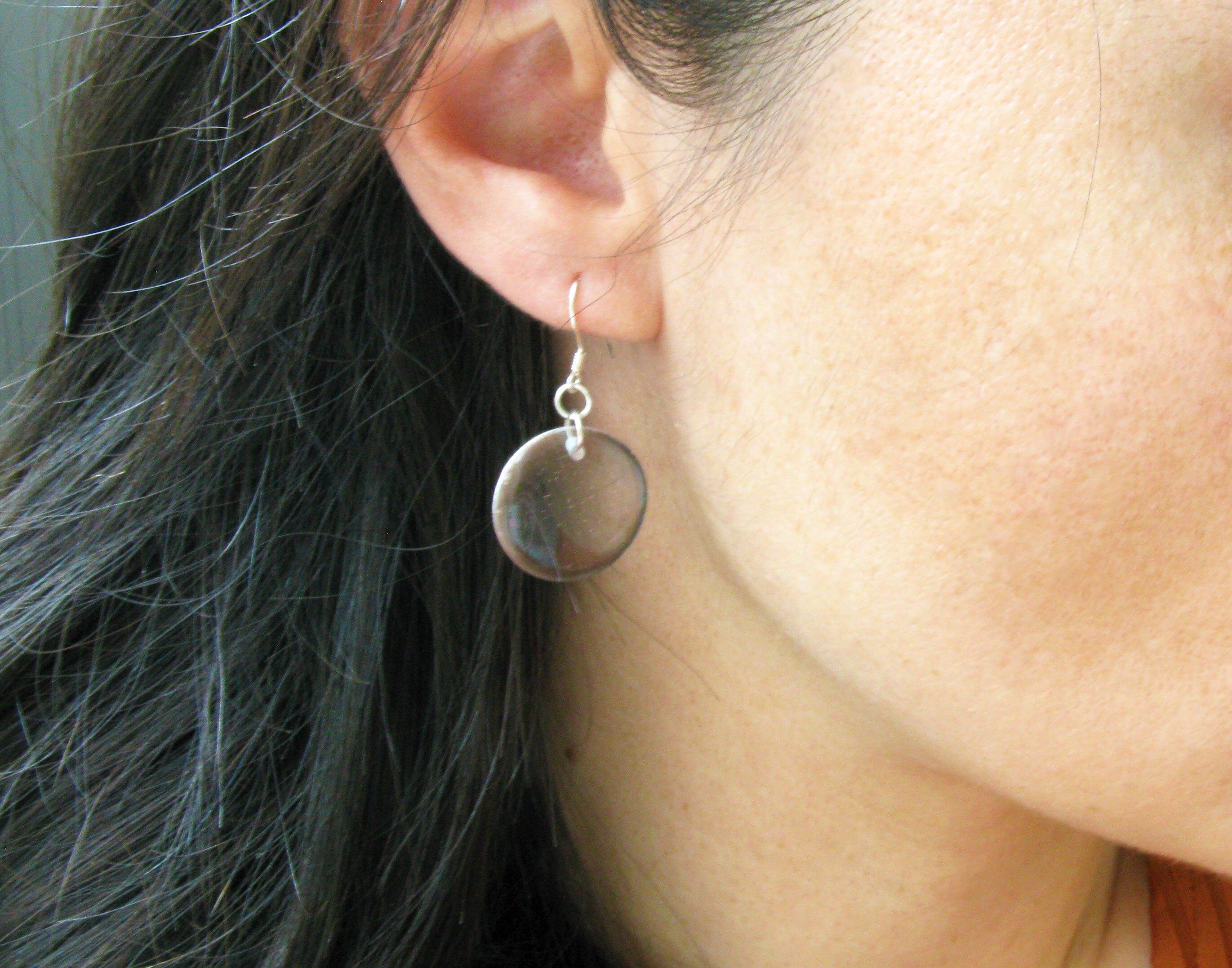 Clear Disc Earrings Acrylic Drop Earrings Minimalist Lucite | Etsy