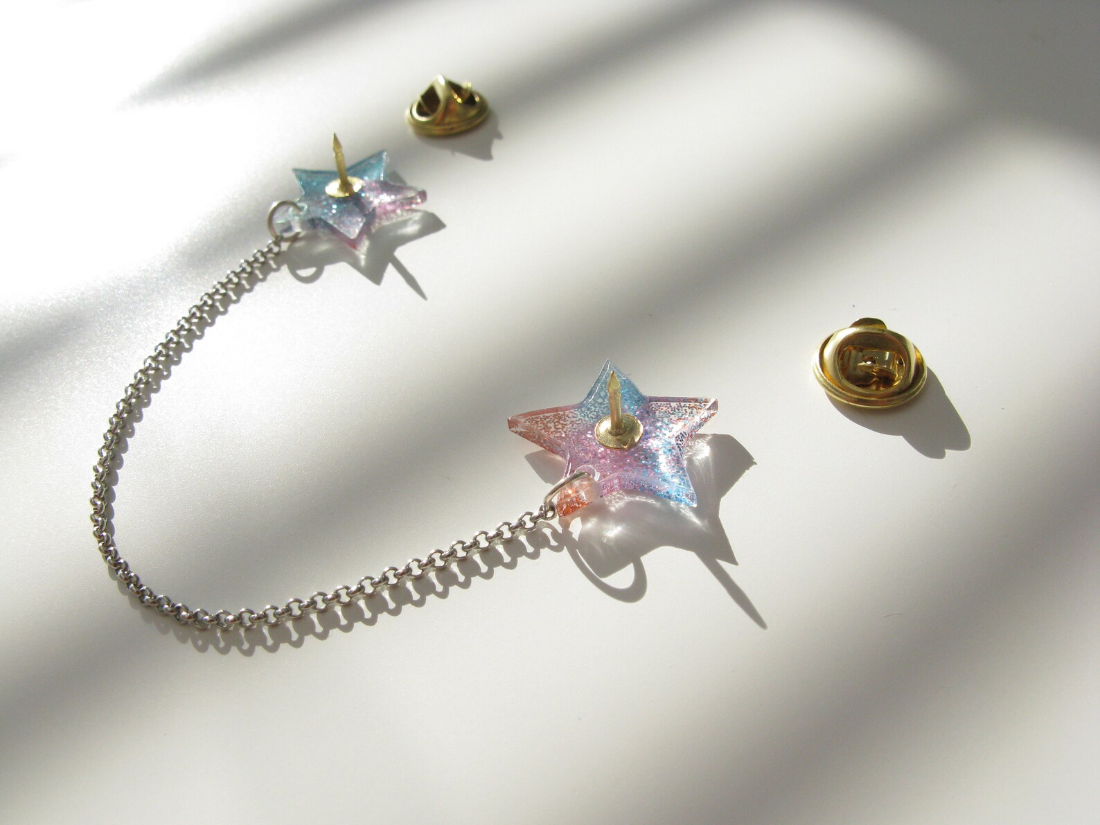 Star Collar Clips Sparkle Star Jewelry Glitter Brooches - Etsy Denmark