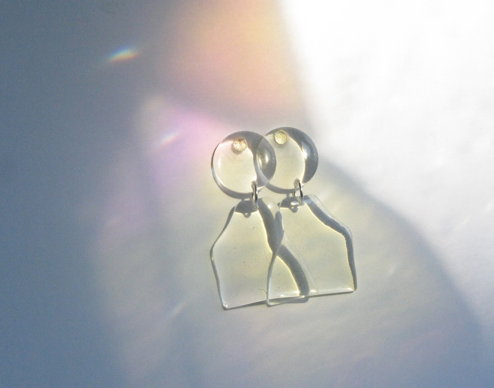 Transparent Statement Earrings Clear Acrylic Post Dangle - Etsy
