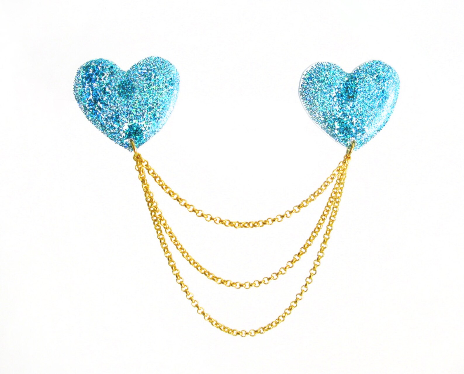 Valentines Gift Heart Collar Clips Turquoise Sparkle Collar | Etsy