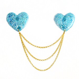 Valentines Gift Heart Collar Clips Turquoise Sparkle Collar | Etsy