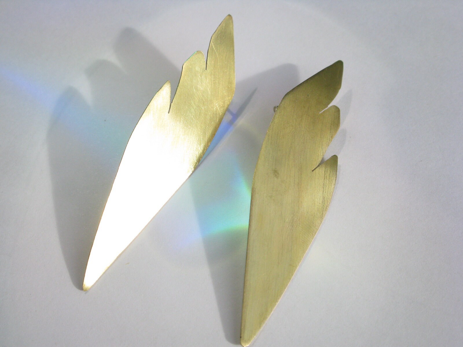 Gold Wing Earrings 80s Wing Shaped Post Earrings Vintage | Etsy