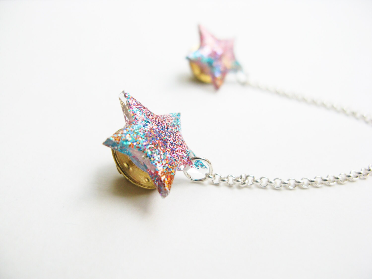 Star Collar Clips Sparkle Star Jewelry Glitter Brooches - Etsy UK
