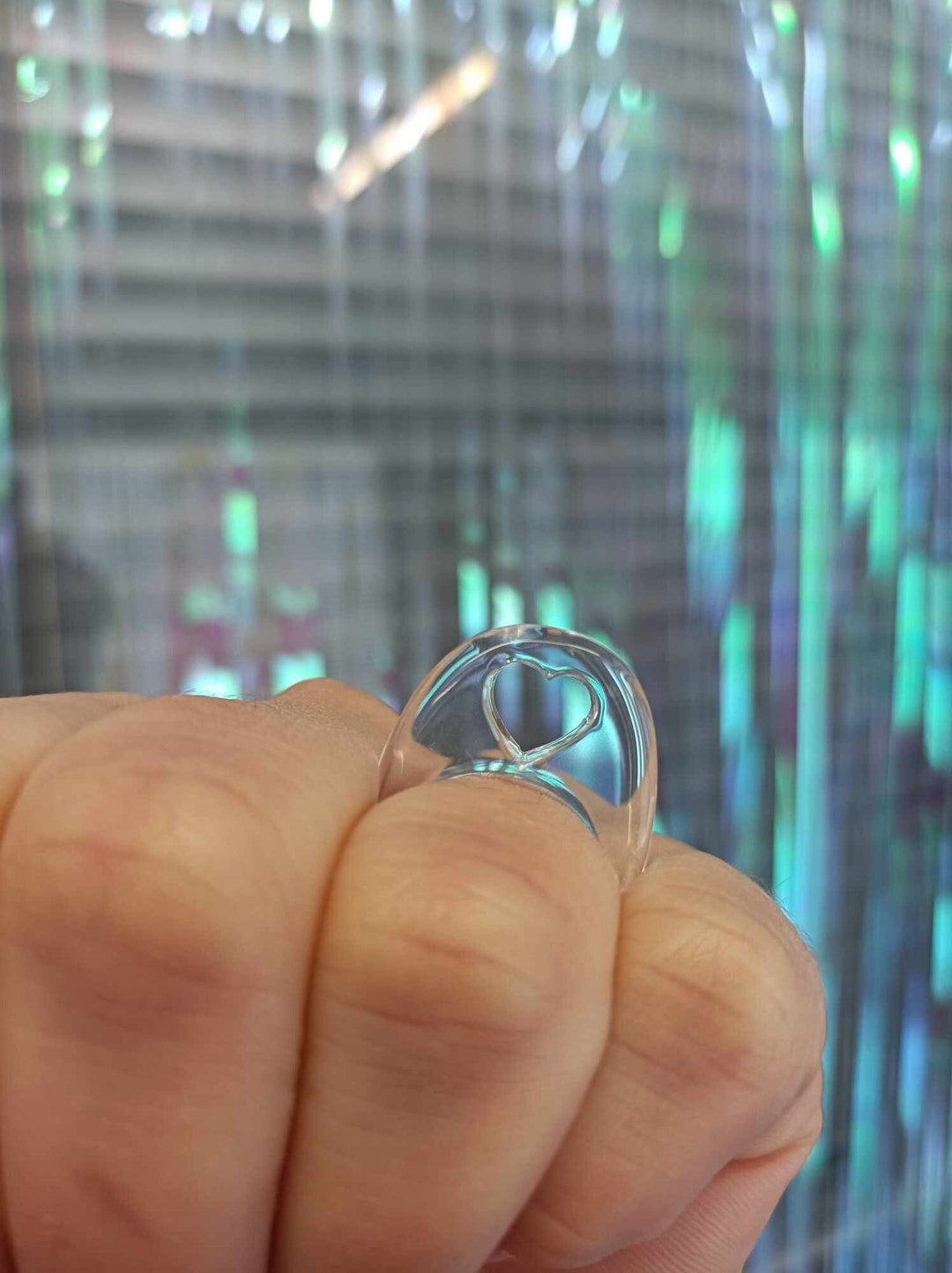 Clear Acrylic Heart Ring, Statement Ring, Big Chunky Plexiglass Ring ...