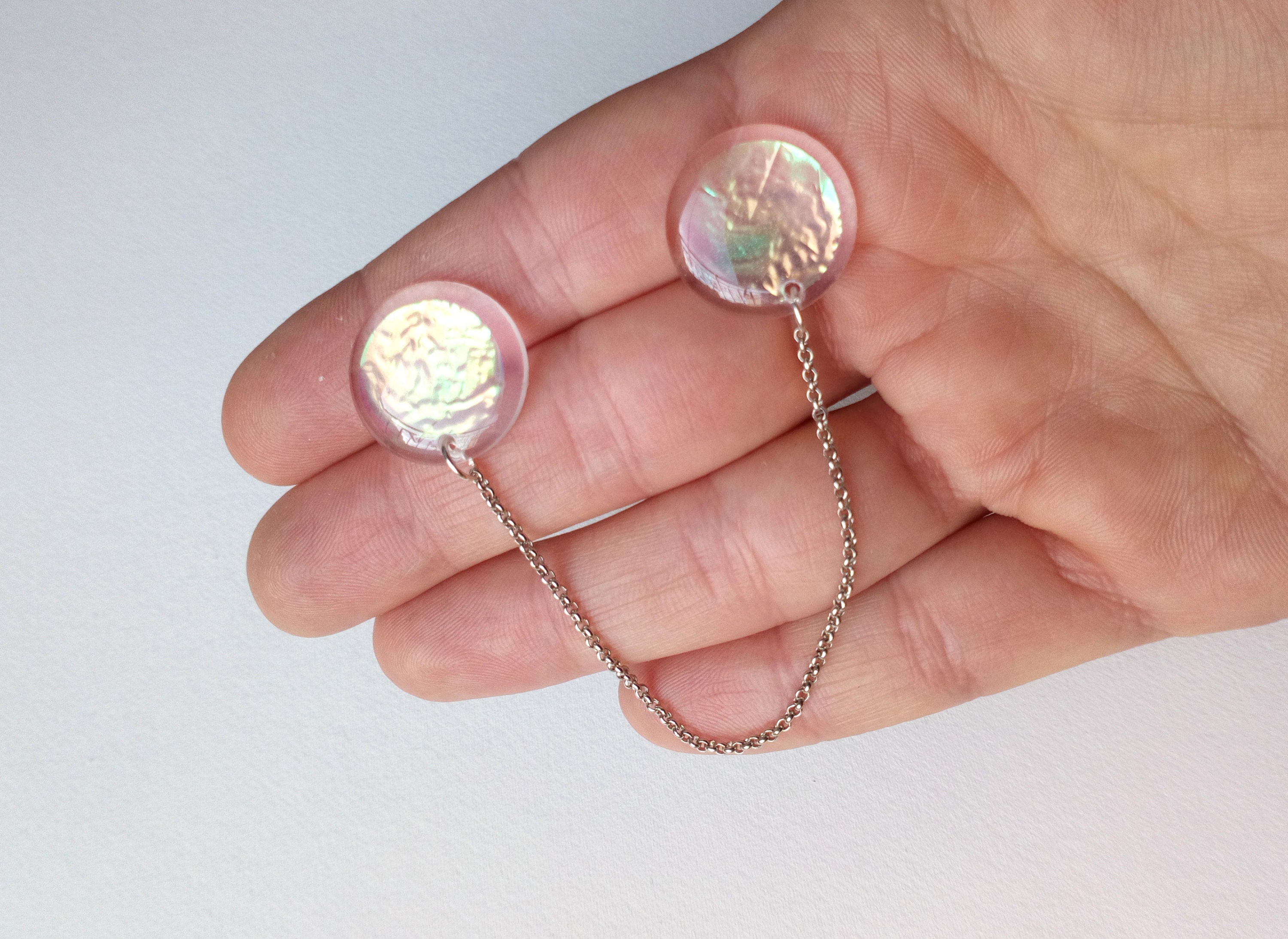 Holographic Collar Pins Pastel Rainbow Sweater Clip Collar | Etsy