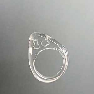Clear Acrylic Heart Ring: Chunky Plexiglass Statement Ring - Etsy