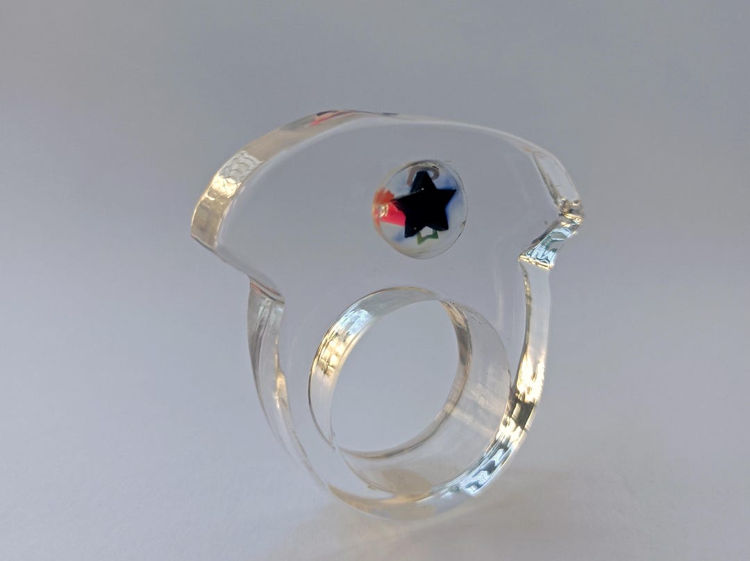 Chunky Clear Acrylic Statement Ring: Handmade Transparent Plexiglass ...