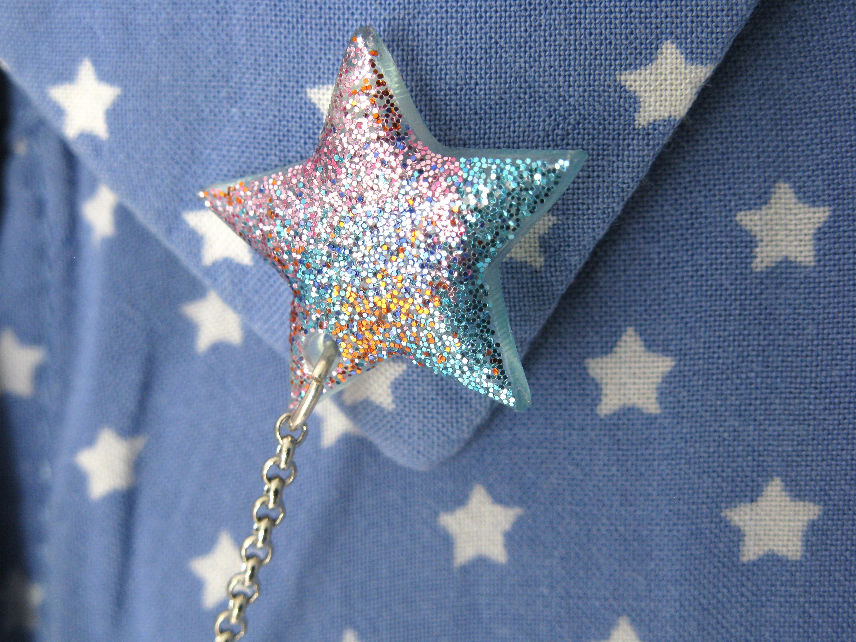 Star Collar Clips Sparkle Star Jewelry Glitter Brooches - Etsy UK