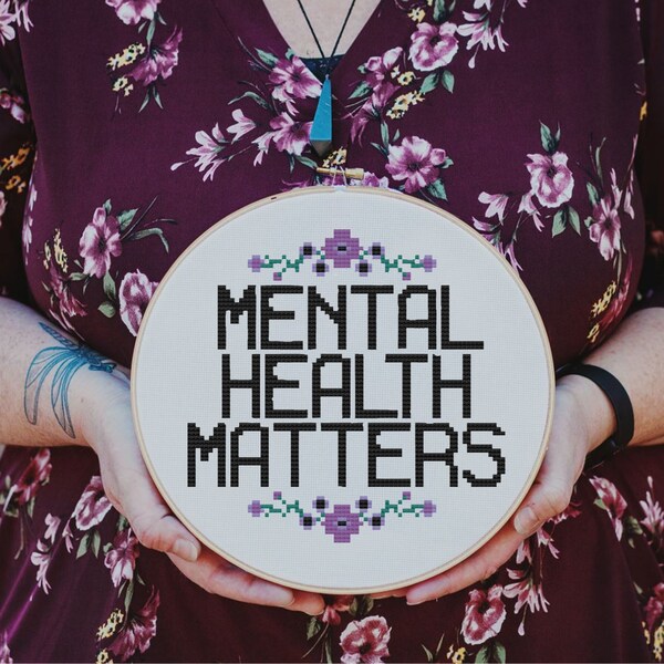 Mental Health Matters Cross Stitch - Etsy