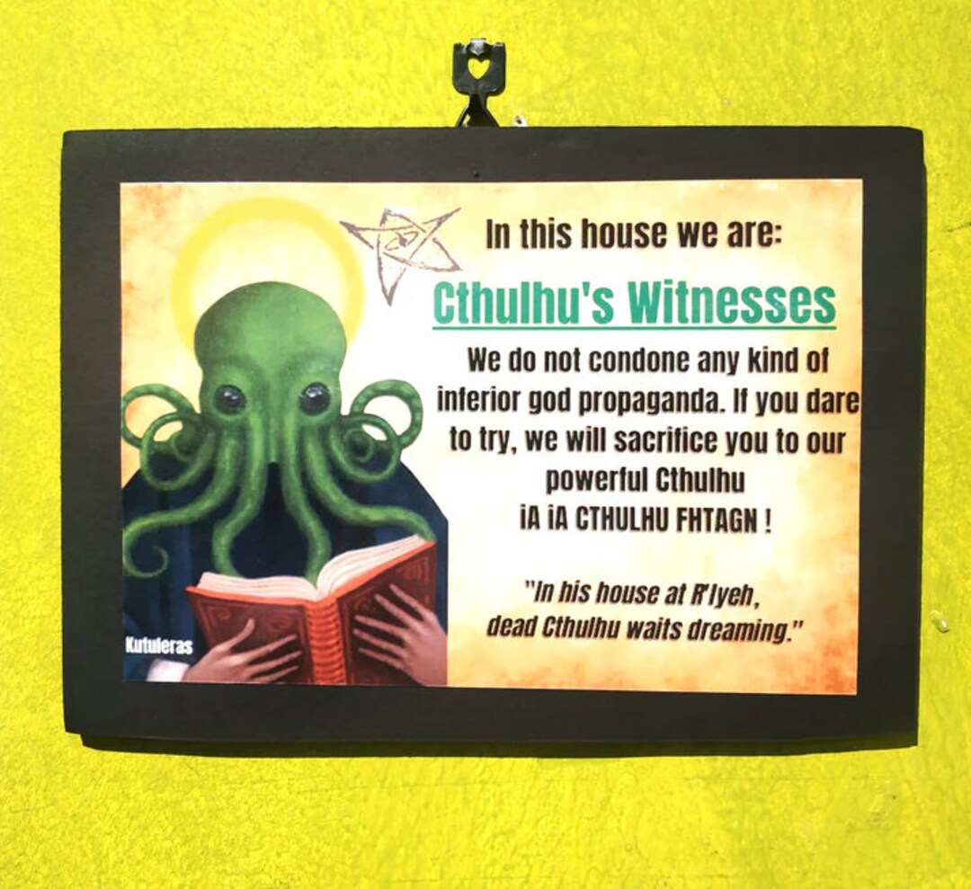 Cthulhu's Witnesses Sign, Lovecraftian Decor, Cthulhu Gift, Foam Board ...