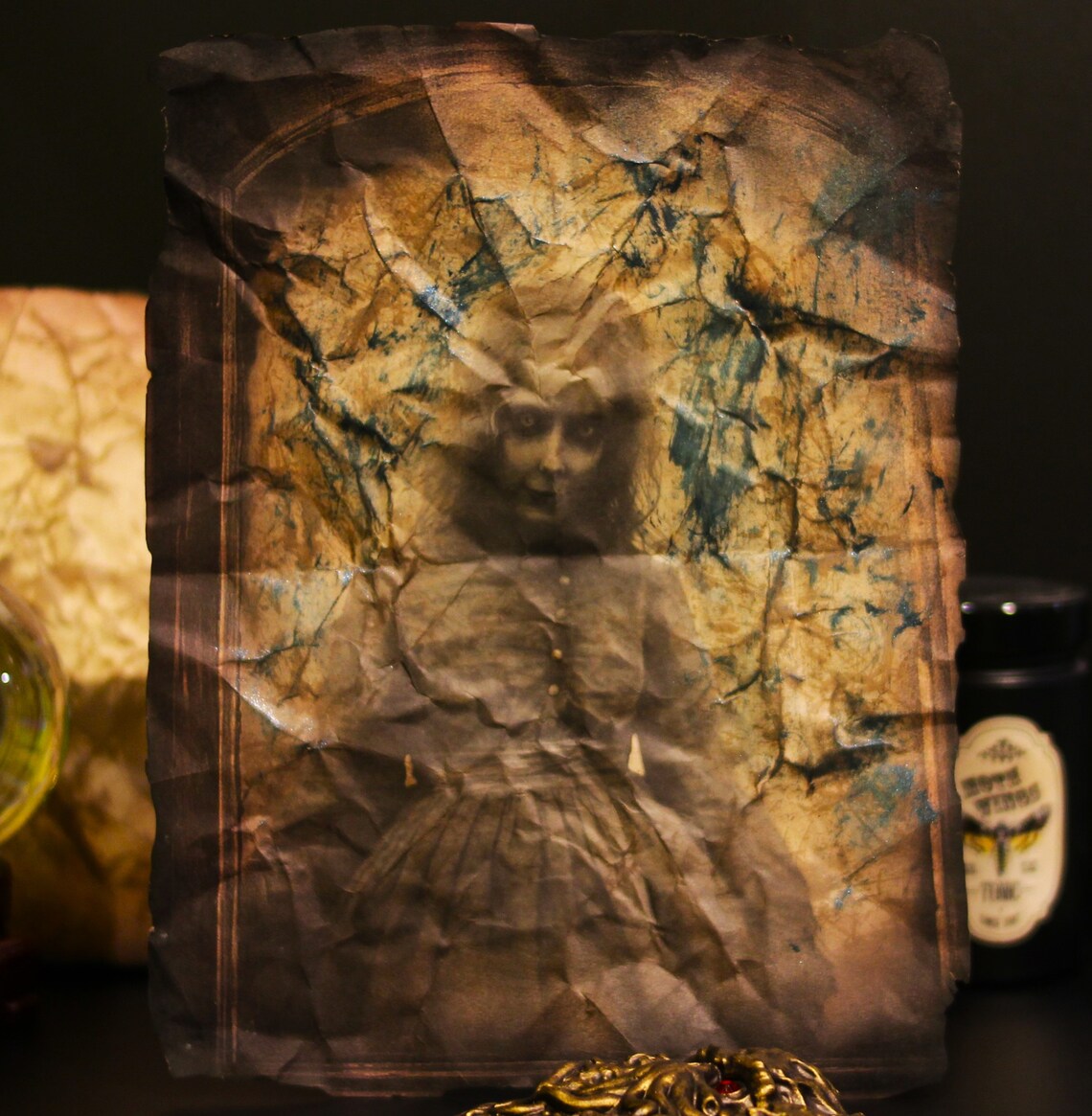 Ghosts Book Pages: Handcrafted Spirits Scrolls, Paranormal Decor, Dark ...