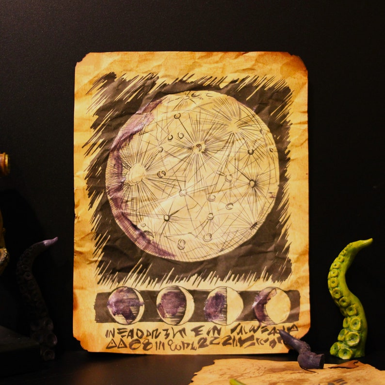 Necronomicon Print, Evil Dead Parchment, Scroll Larp, Cthulhu Sheets ...