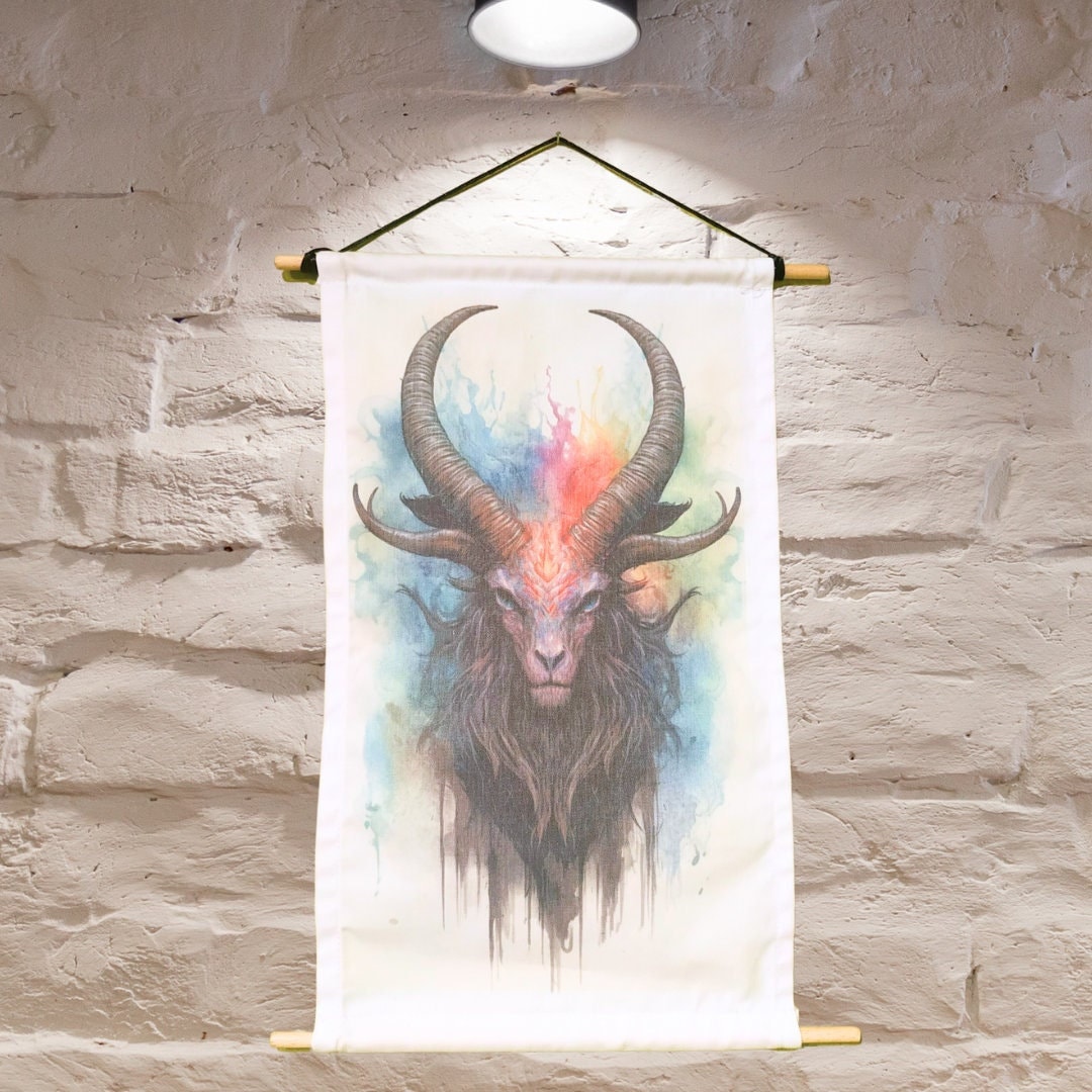 Baphomet Tapestry, Hell, Artwork, Satan Decor, Wall Hangings, Textile ...