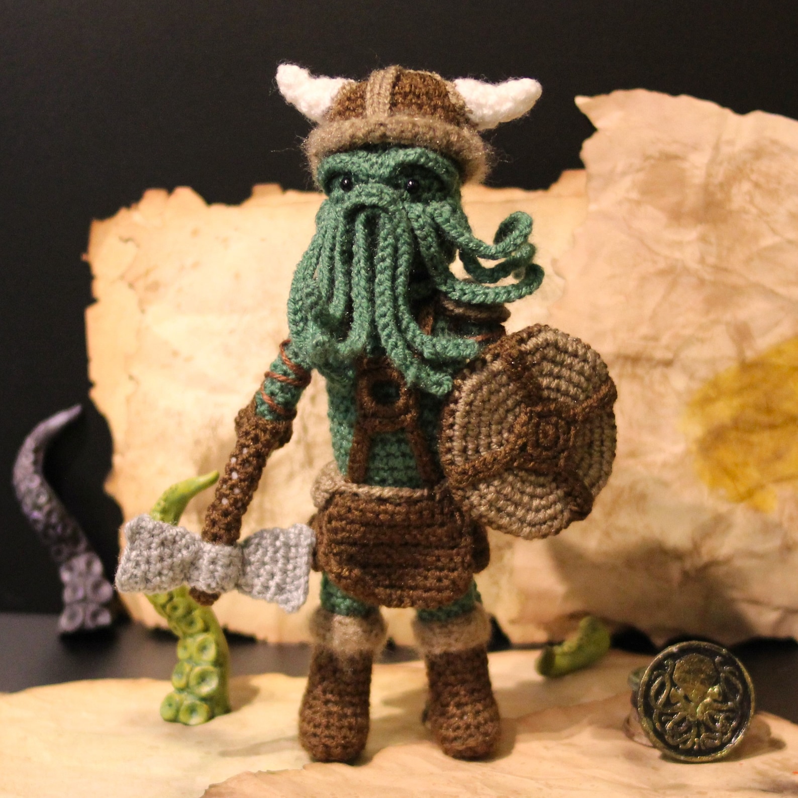 Viking Amigurumi Doll Cthulhu Norse Mythology Warrior - Etsy