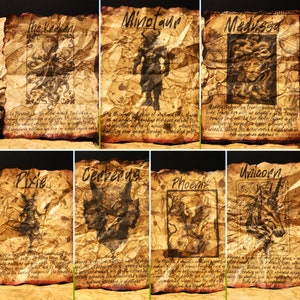 Mythical Creatures Scrolls, Bestiary Fantasy LARP Props ,medusa ...