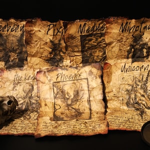 Mythical Creatures Scrolls, Bestiary Fantasy LARP Props ,medusa ...