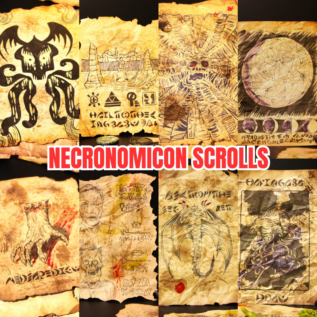 Necronomicon Print, Evil Dead Parchment, Scroll Larp, Cthulhu Sheets ...