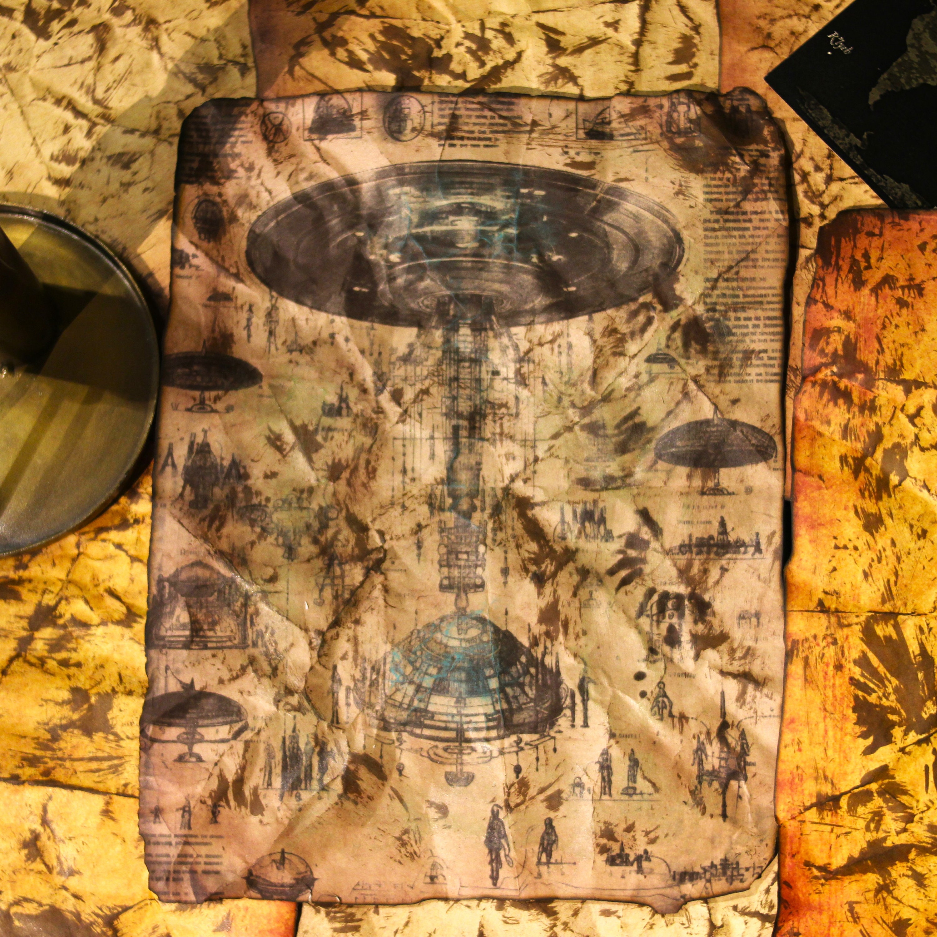 Alien Scroll, UFO Blueprints, Alien Autopsy, Area 51, Glows in the Dark ...