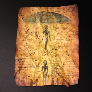 Alien Scroll, UFO Blueprints, Alien Autopsy, Area 51, Glows in the Dark ...