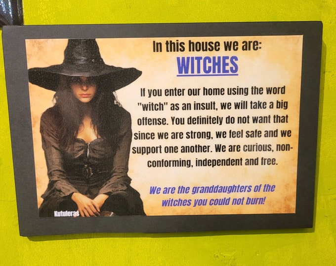 Witches Welcome Sign, Metal Wreath Signs for Halloween, Wiccan Decor ...
