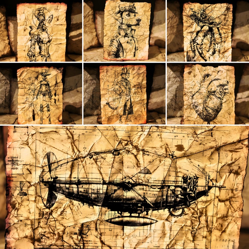 Steampunk Scrolls, Handcrafted Vintage, Victorian Decor, Uchronia ...