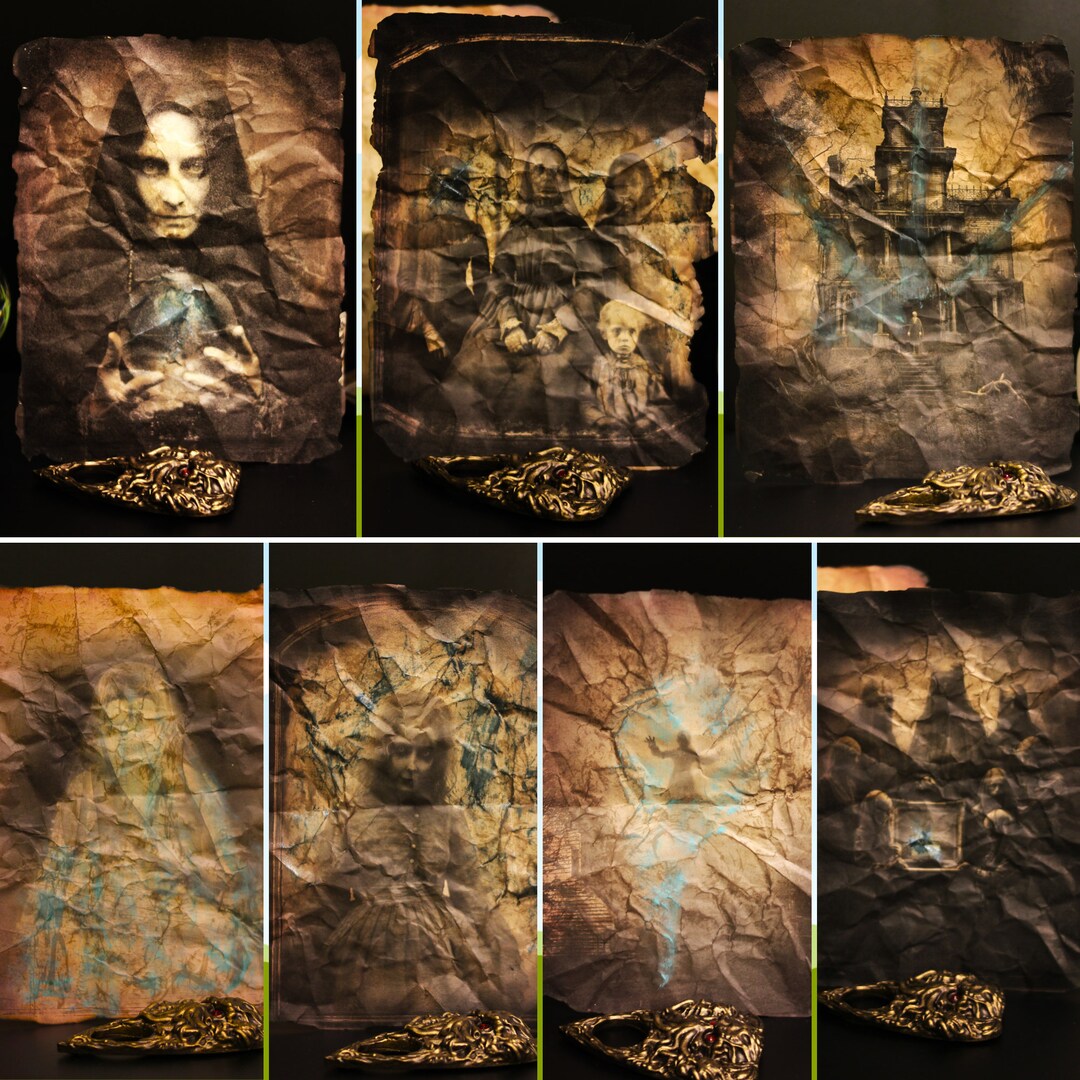 Ghosts Book Pages: Handcrafted Spirits Scrolls, Paranormal Decor, Dark ...