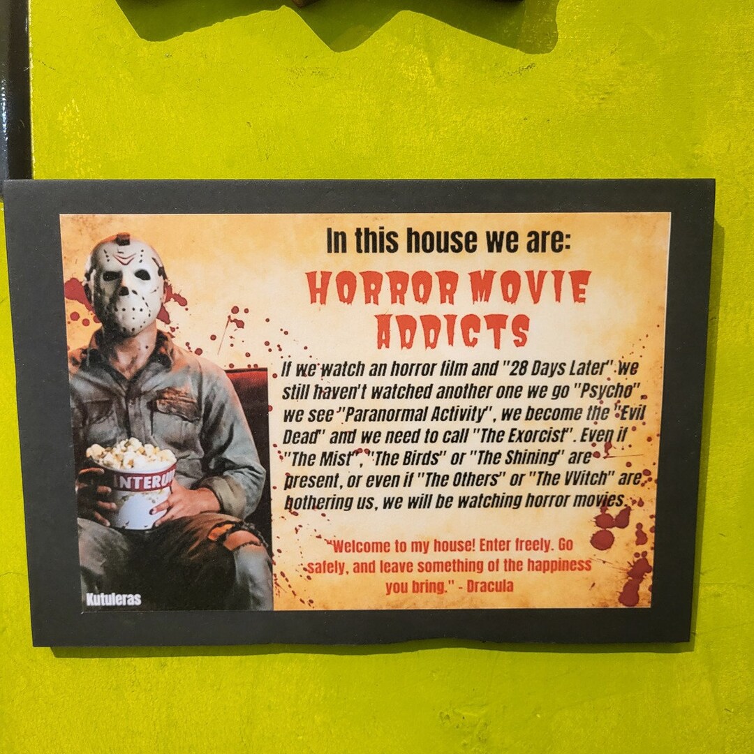 Horror Movie Sign, Horror Movie Decor, Gift for Horror Fans, Scary ...