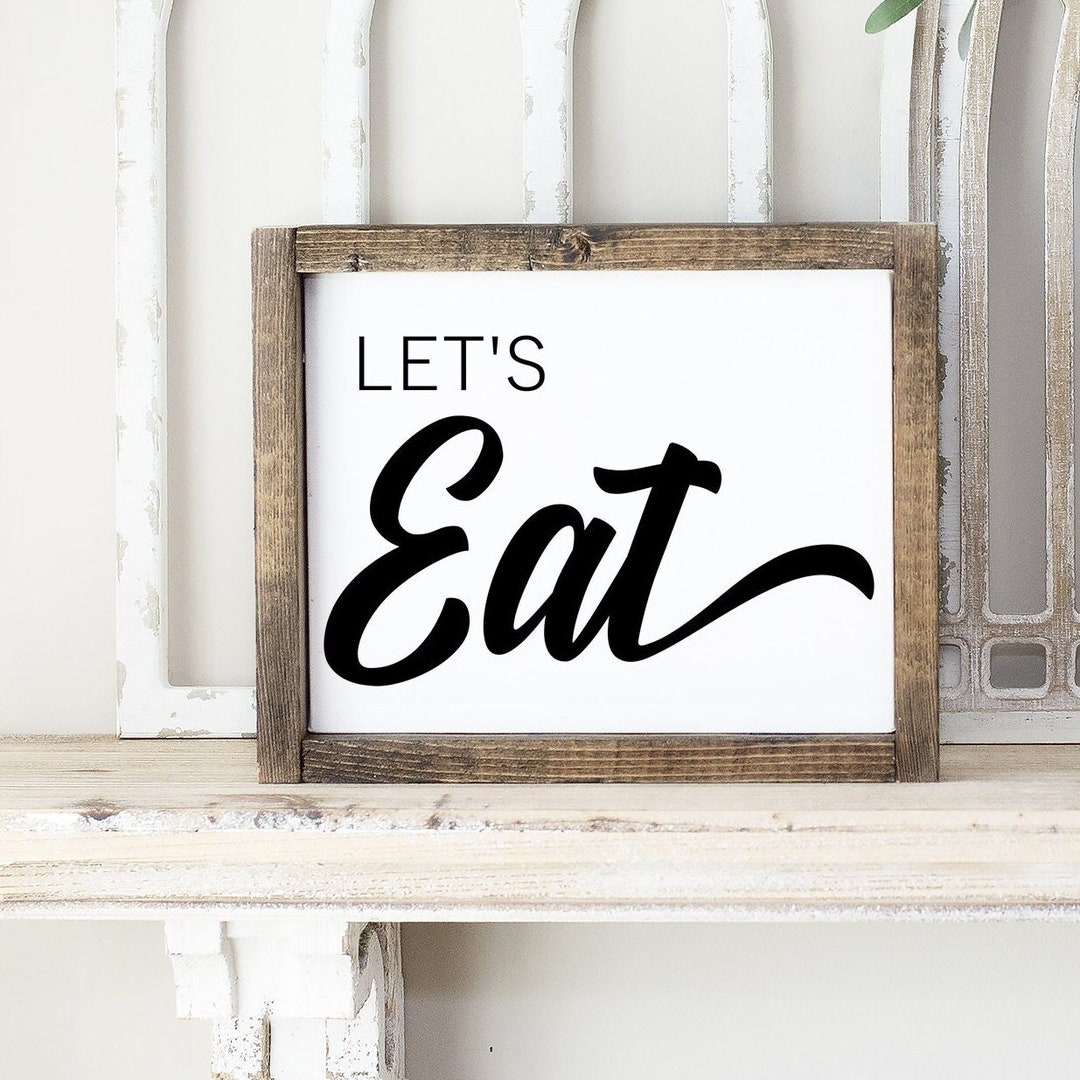 LET'S EAT Sign/white Kitchen Signs/mini Kitchen - Etsy
