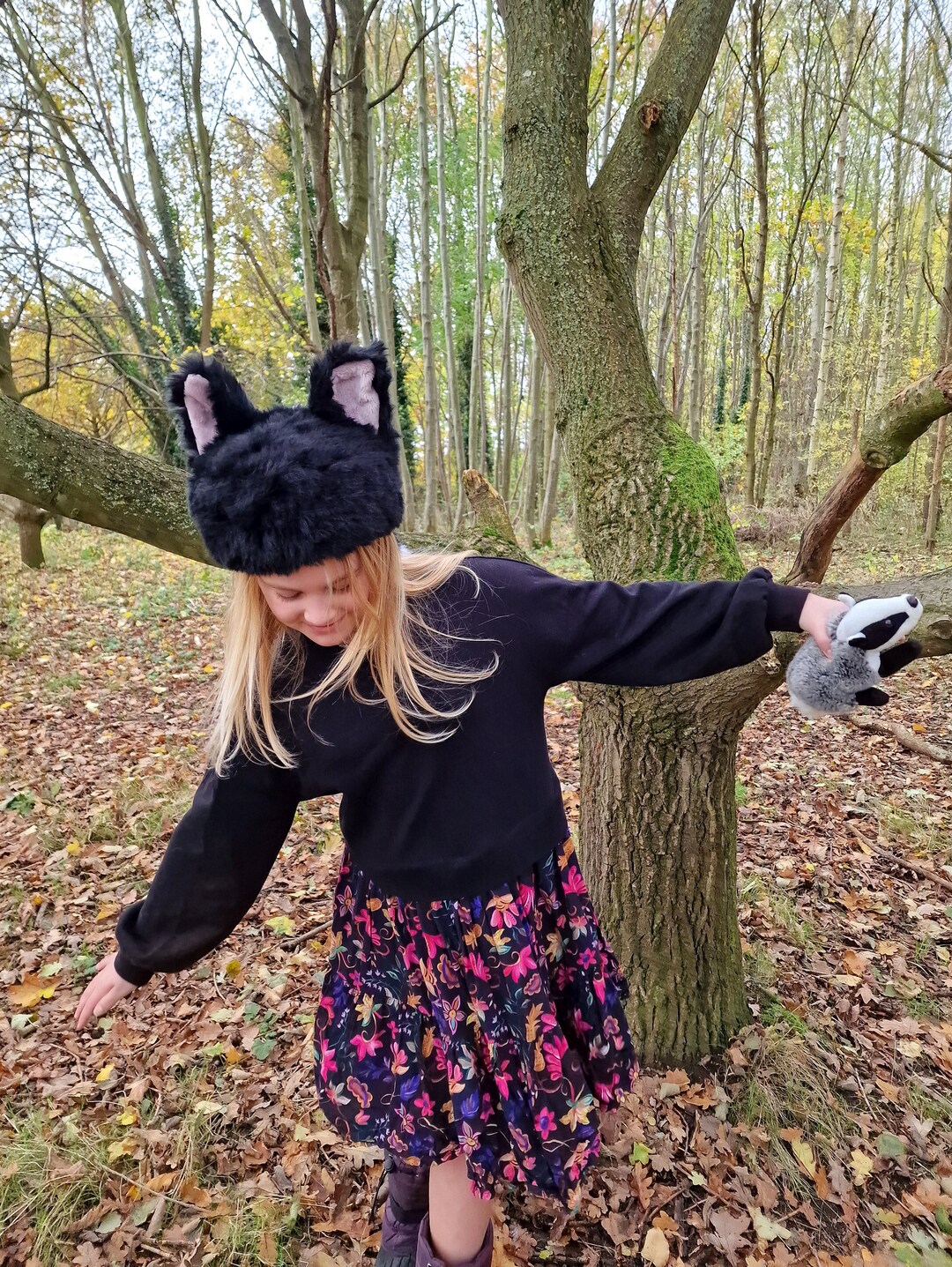 Handmade Black Cat Faux Fur Hat, Davy Crockett Style, Kids & Women - Etsy