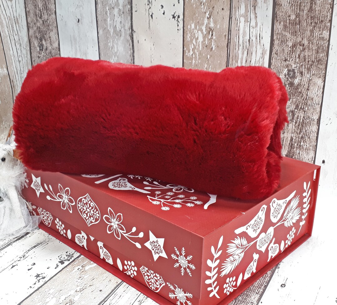 Luxury Red Faux Fur Hand Muff, Girls and Womens Hand Muff, Lined Faux ...