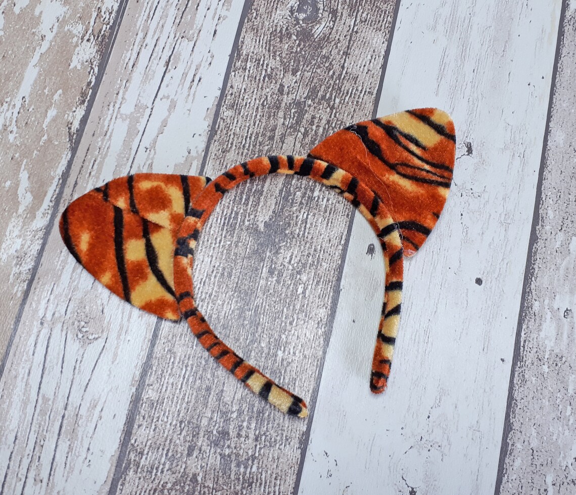 Fluffy Tiger Cat Ears on Alice Band, Faux Fur Ears, Fake Fur Ears ...