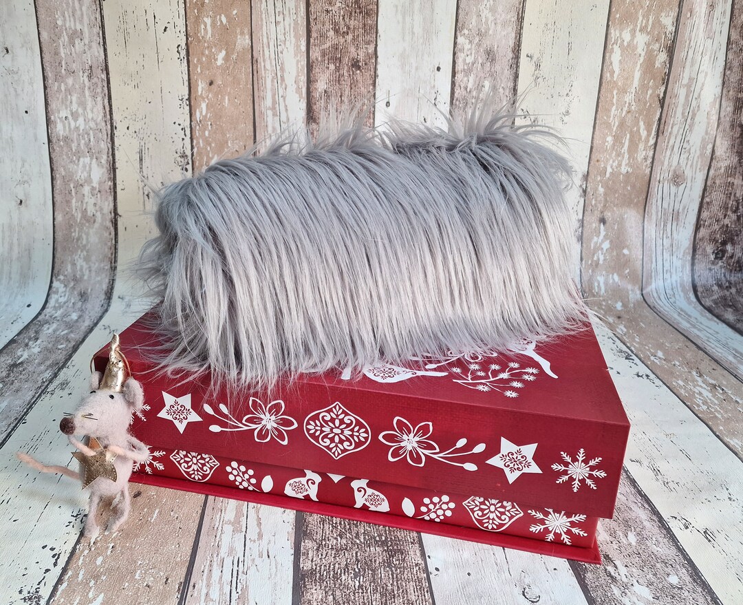 Super Fluffy Grey Faux Fur Hand Muff, Long Pile Warm Faux Fur Hand Muff ...