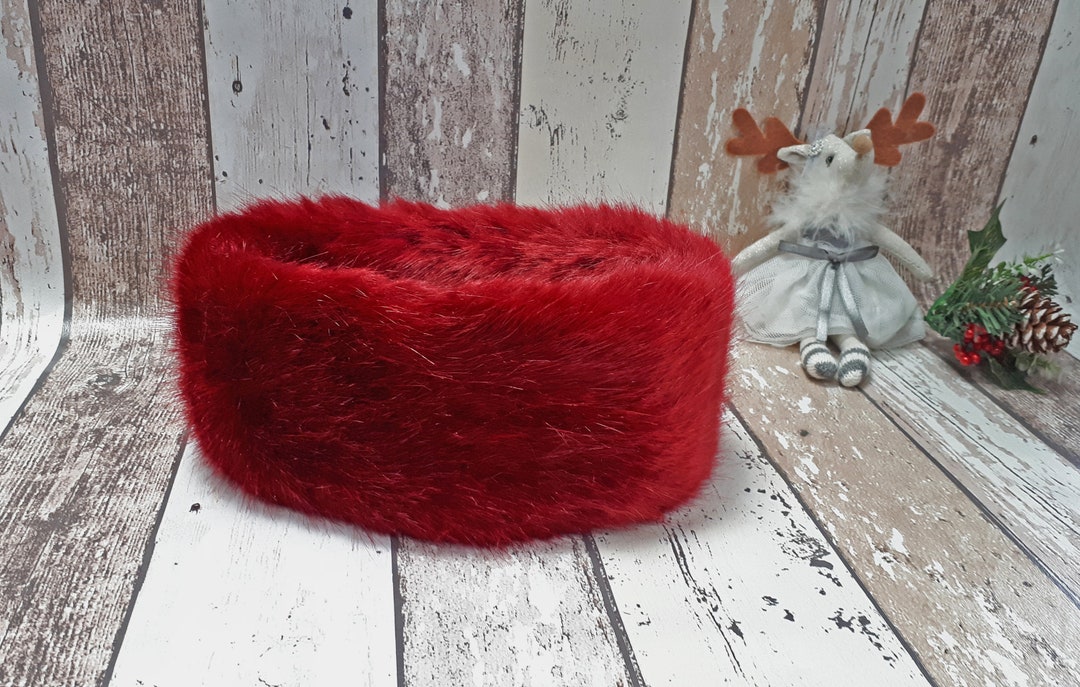 Luxury Thick Handmade Rich Red Faux Fur Headband: Soft Ear Warmer - Etsy