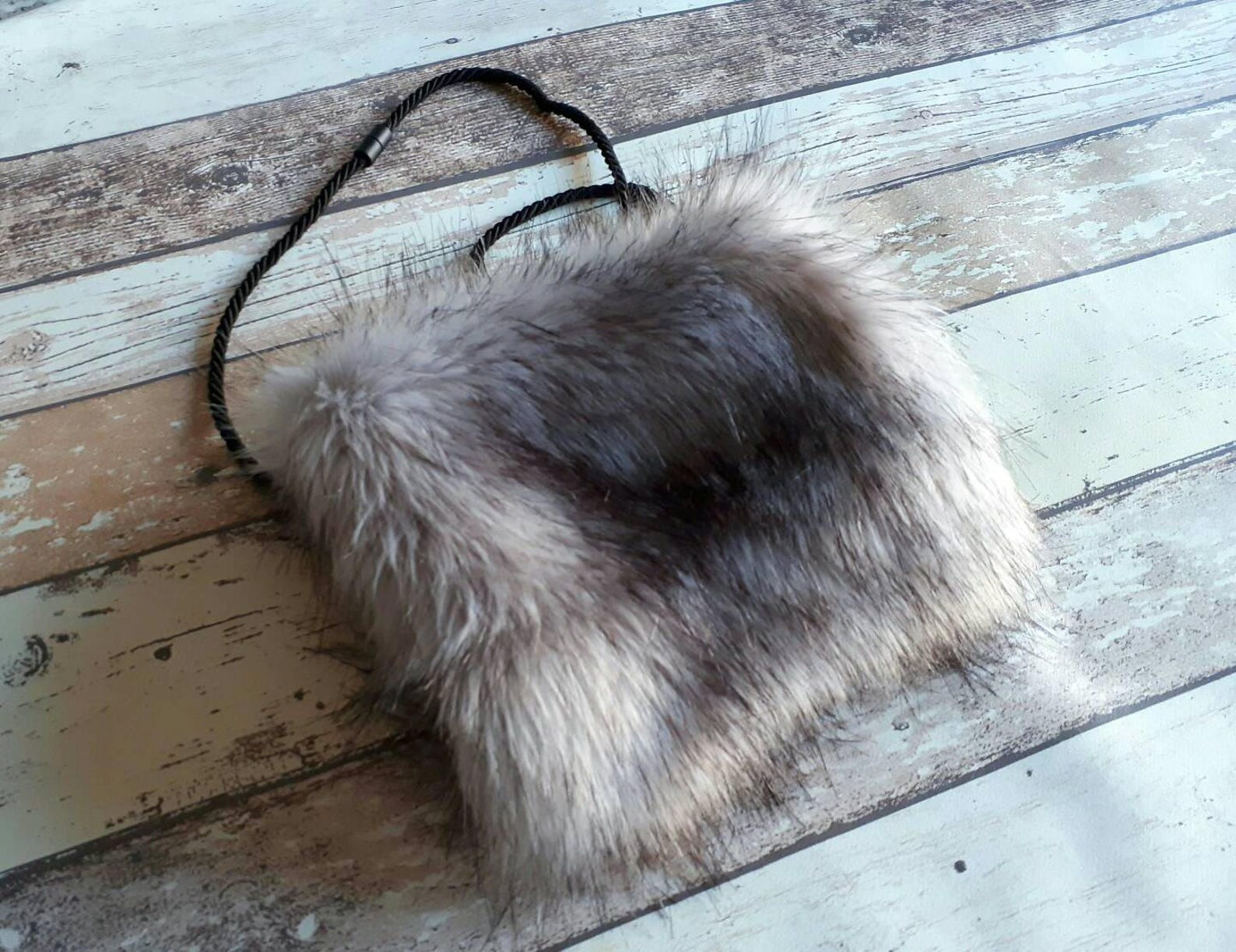 Silver Grey Faux Fur Hand Muff Long Pile Faux Fur Girl's - Etsy
