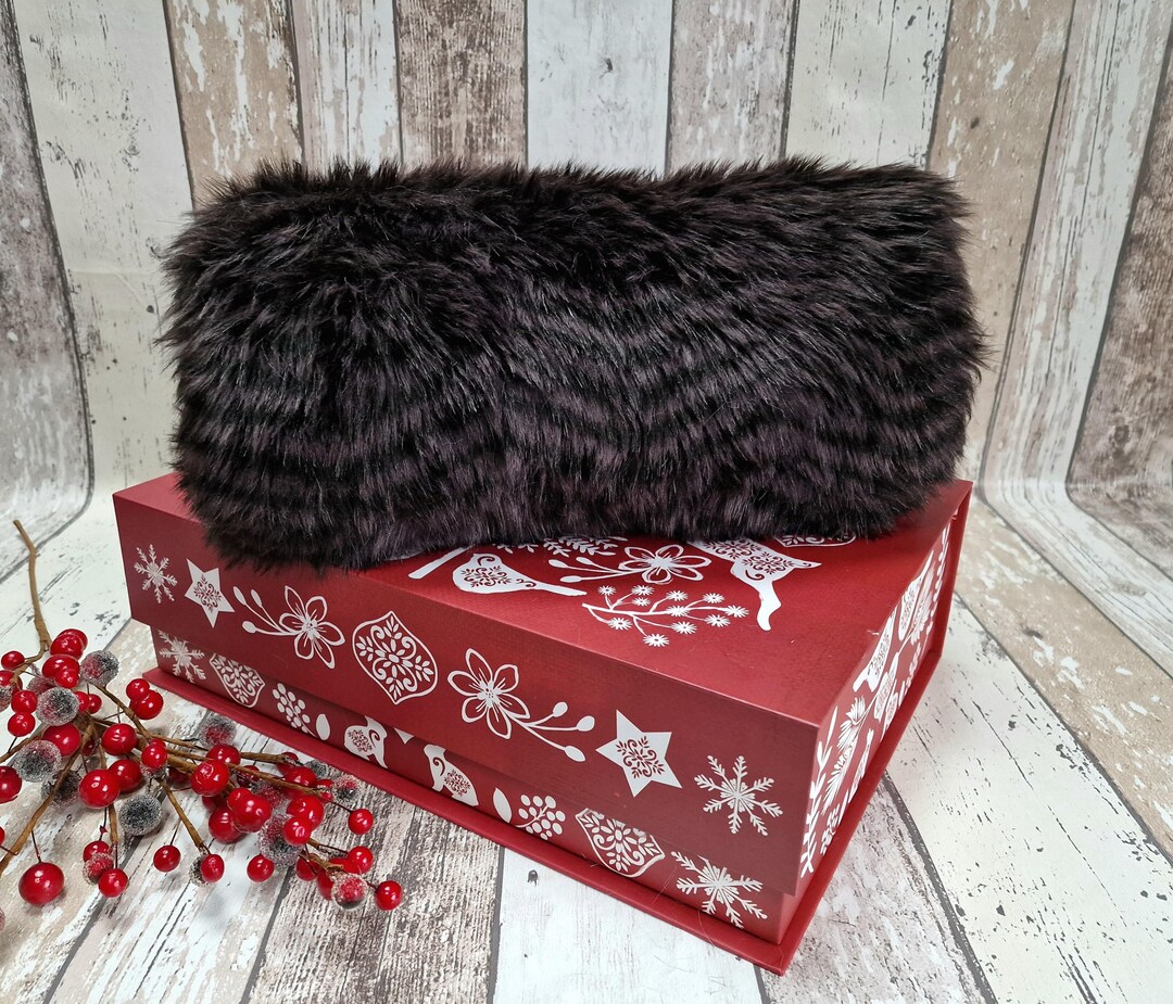 Luxury Faux Fur Purple Hand Muff: Vintage Style Striped Hand Warmer - Etsy