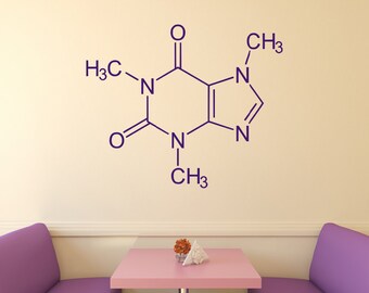 Powered by Caffeine Wall Decal Coffee Poster Office Decor Caffeine ...