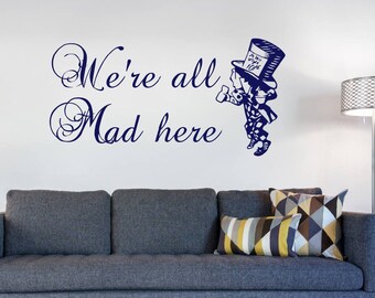 Mad Hatter Decal Alice's Adventures Sticker Wonderland | Etsy