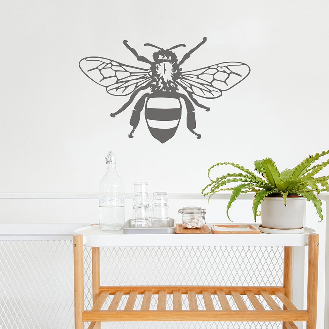 Honey Bee Decal Insect Wall Art Bug Mural Sticker - Etsy