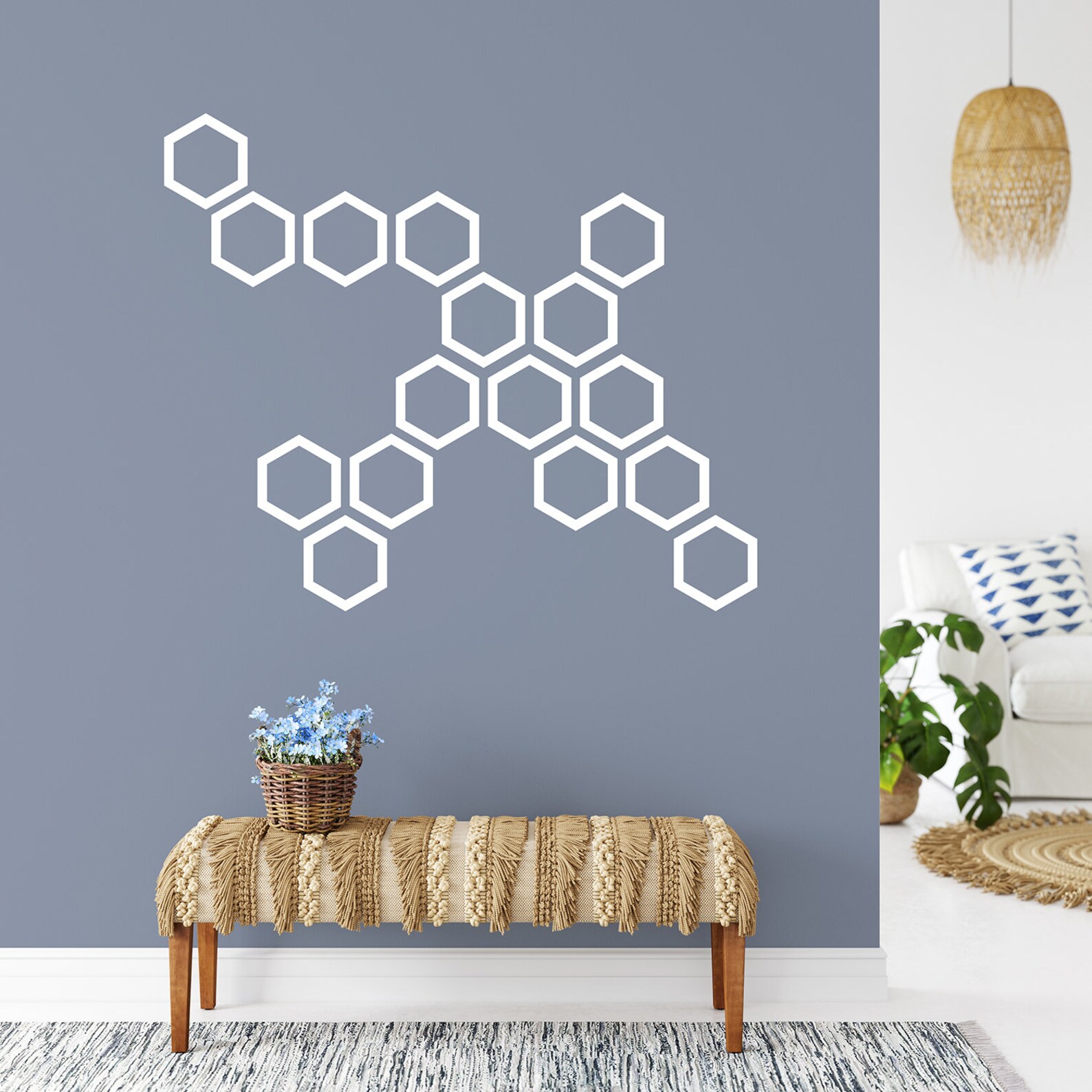 Set of 50 Hollow Hexagon Stickers Wall Confetti Decals | Etsy UK